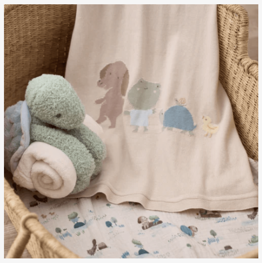 'Pond Friends Knit Blanket - Soft, Durable & Machine Washable' – Small ...